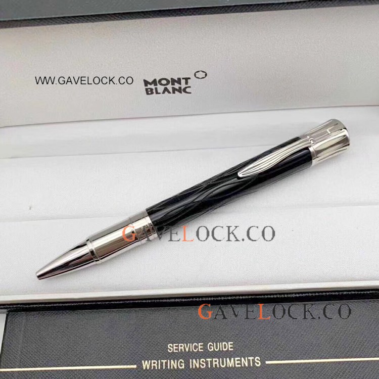 AAA Grade Mont blanc Mark Twain Ballpoint Pen Black&Silver AAA Grade ...