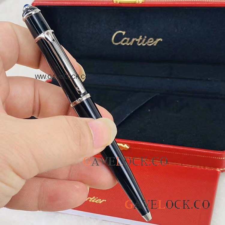AAA Replica Cartier Diabolo de Rollerball Pen Black Resin and Gold ...