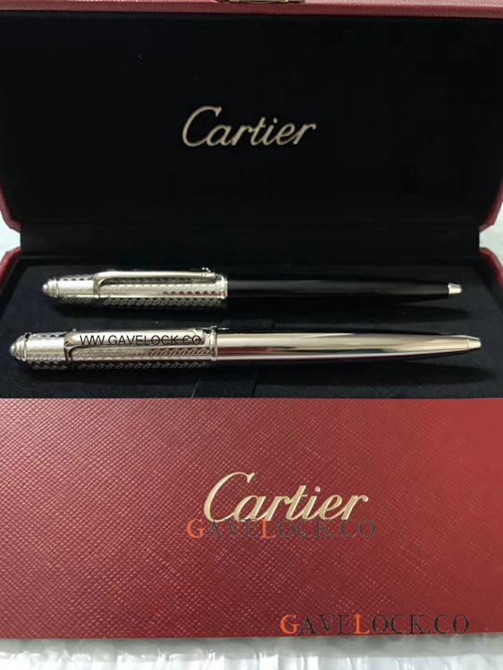 AAA Replica Cartier Diabolo de Rollerball Pen Black Resin and Gold ...
